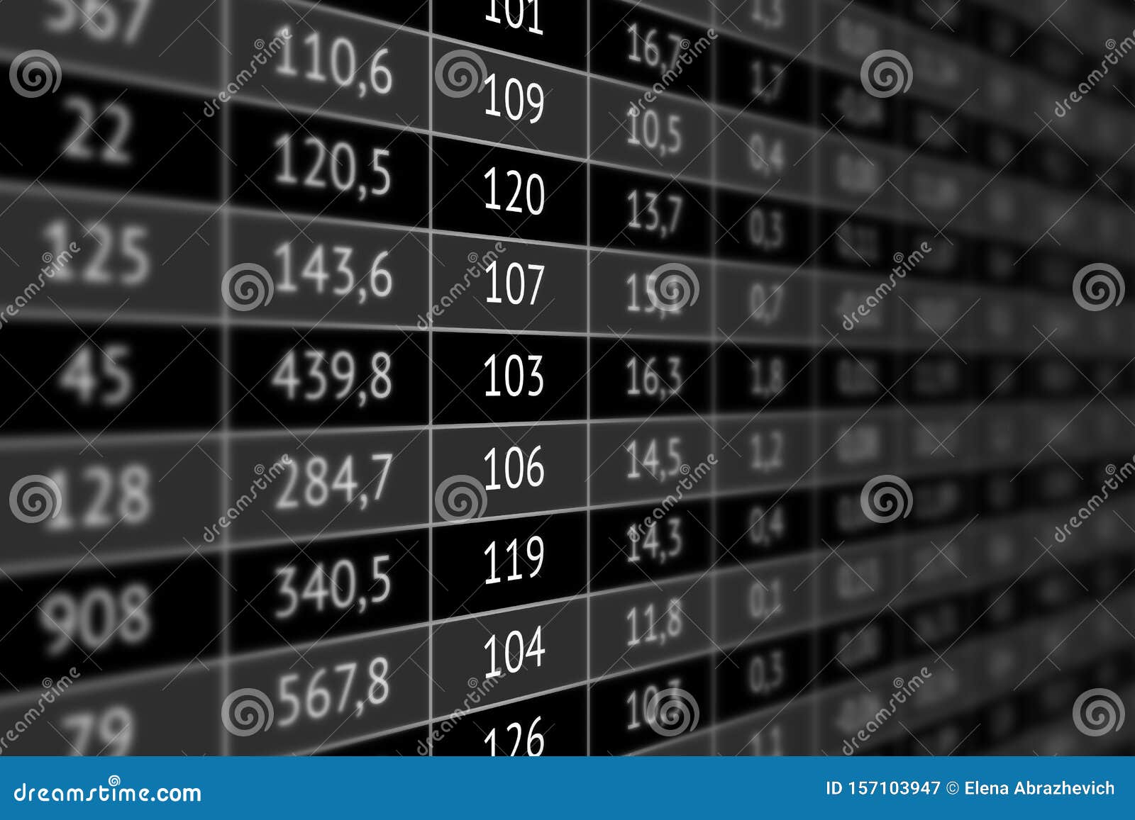 Summary Table with a Lot of Numerical Data Stock Illustration ... Summary Table with a Lot of Numerical Data Stock Illustration ...