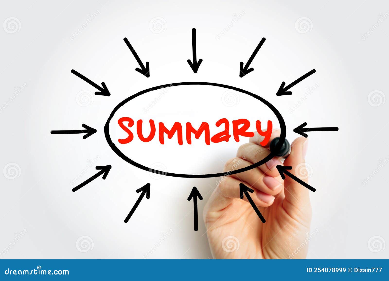 Summary Text with Arrows, Business Concept for Presentations and ...