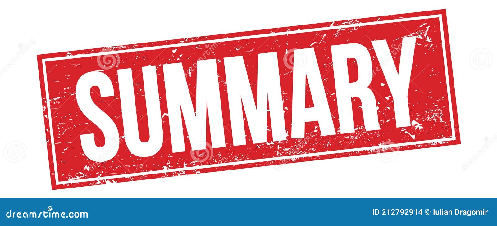 SUMMARY Text on Red Grungy Rectangle Stamp Stock Illustration ...