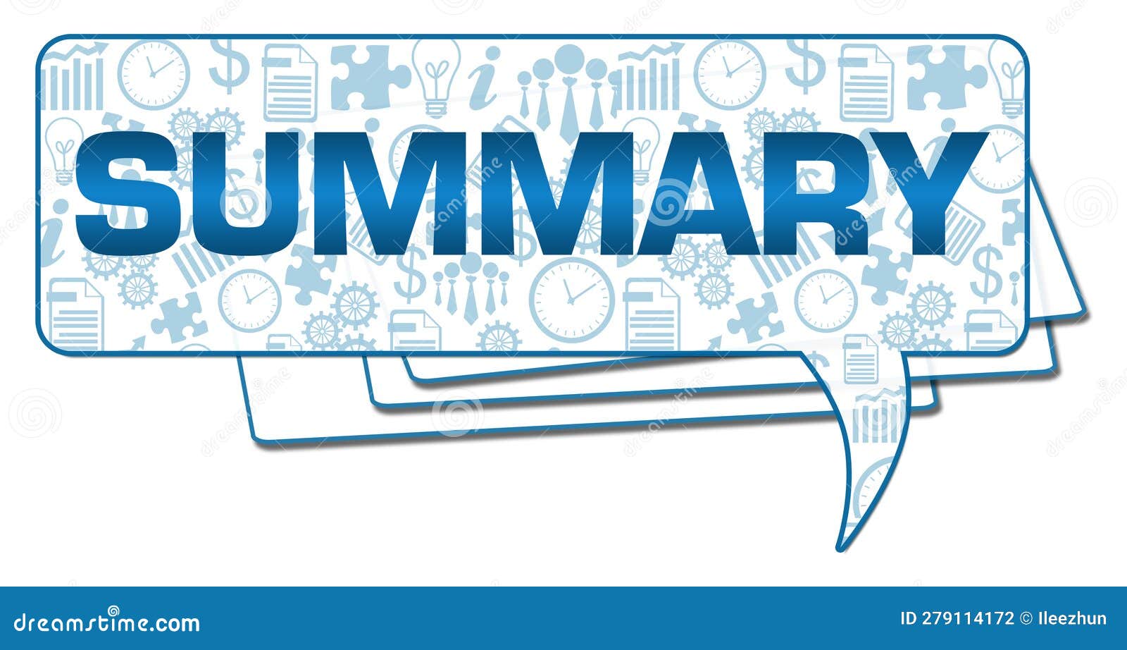 Summary Business Symbols Blue Stroke Comment Symbol Stock Illustration ...