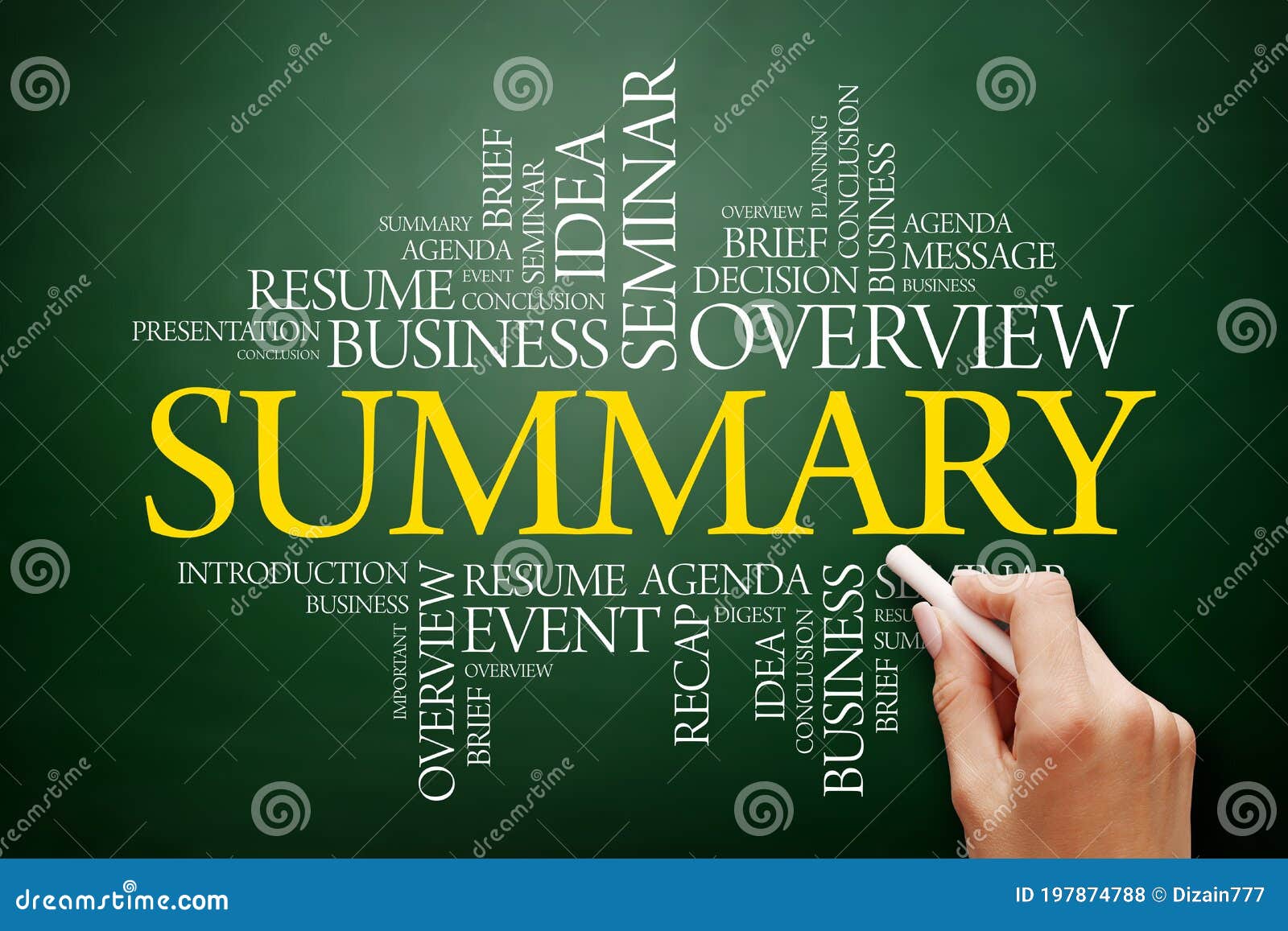 Summary Word Cloud Collage, Business Concept Background Stock Photo ...