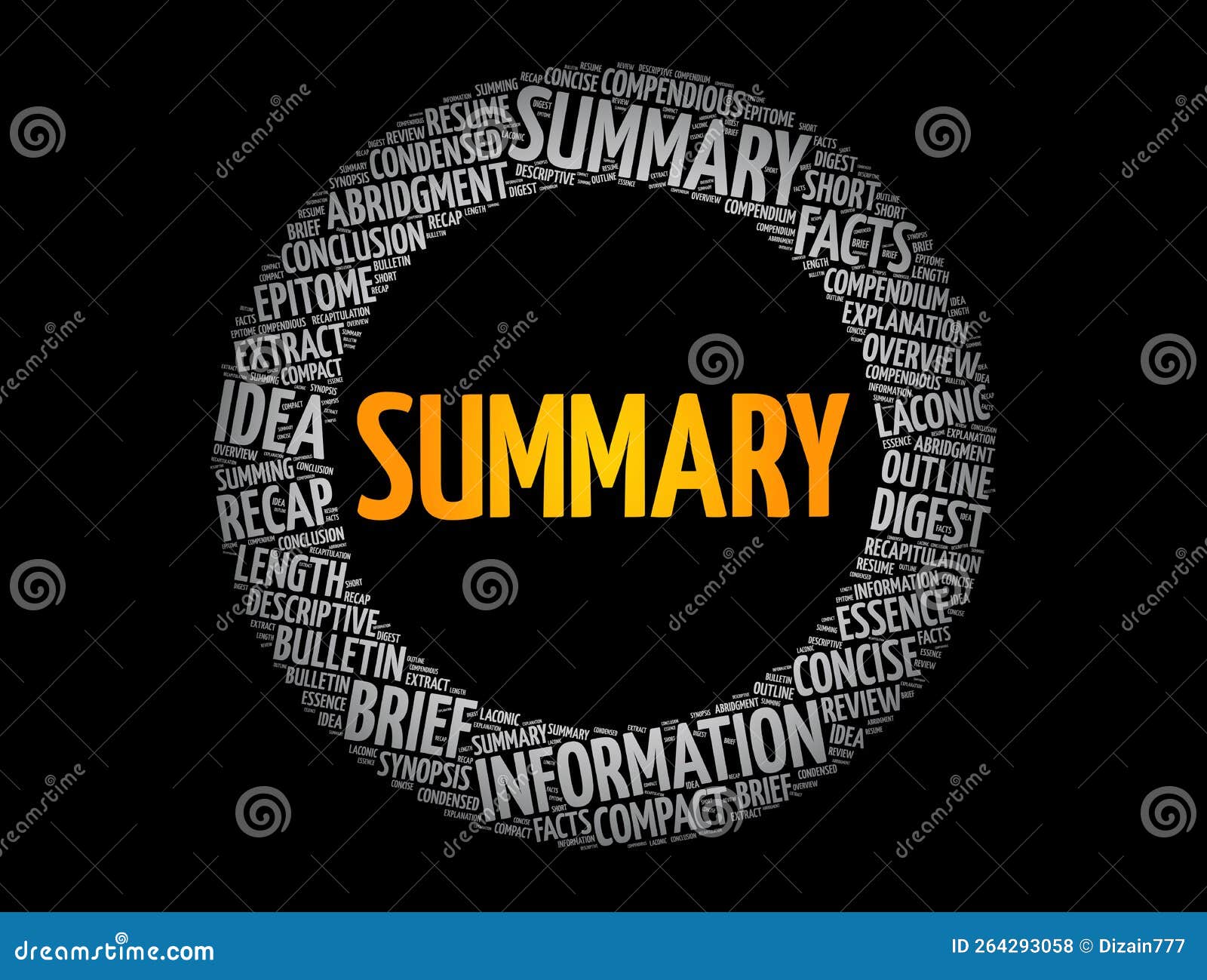 Summary Word Cloud Collage, Business Concept Background Stock ...