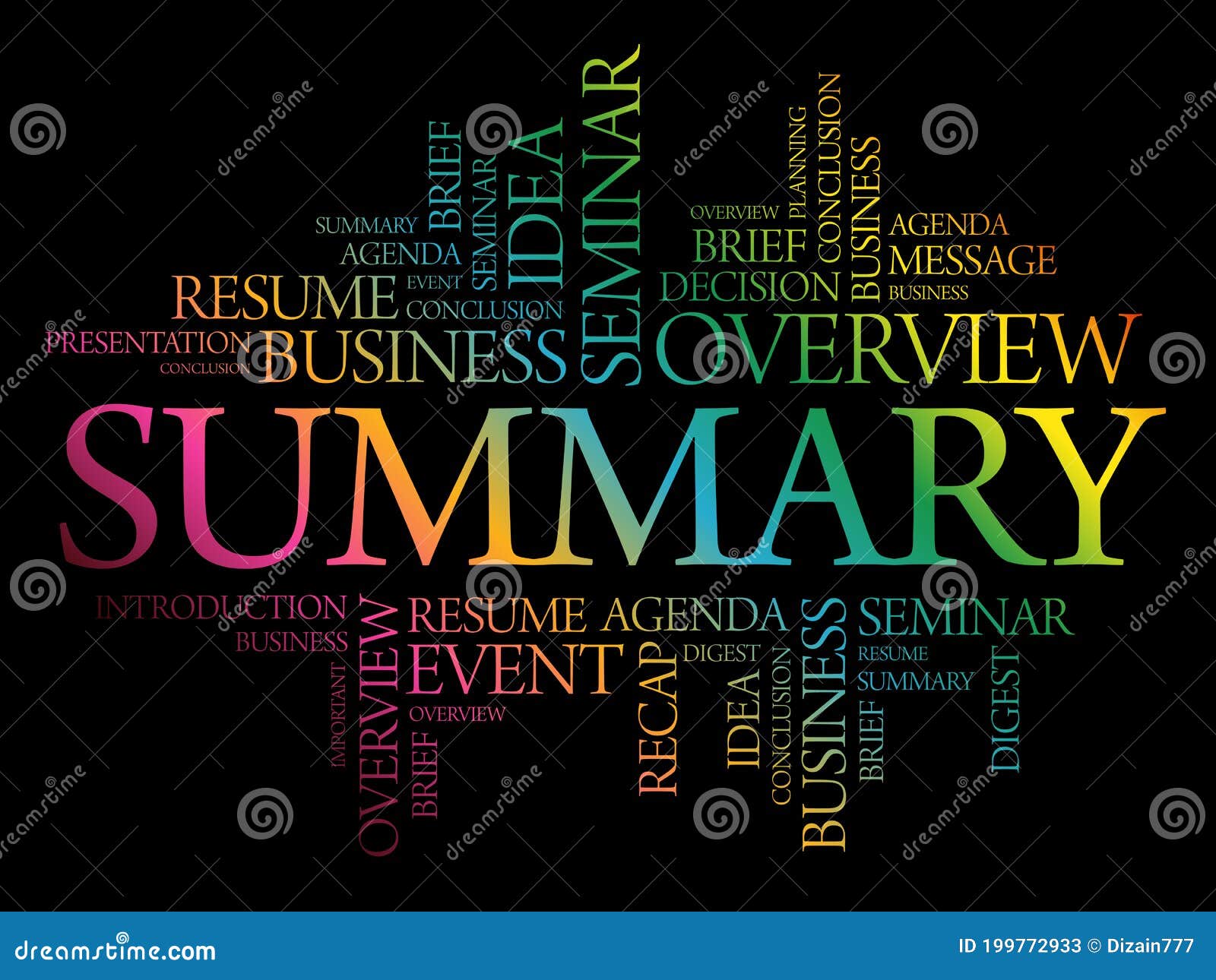 Summary Word Cloud Collage Royalty-Free Stock Image | CartoonDealer.com ...