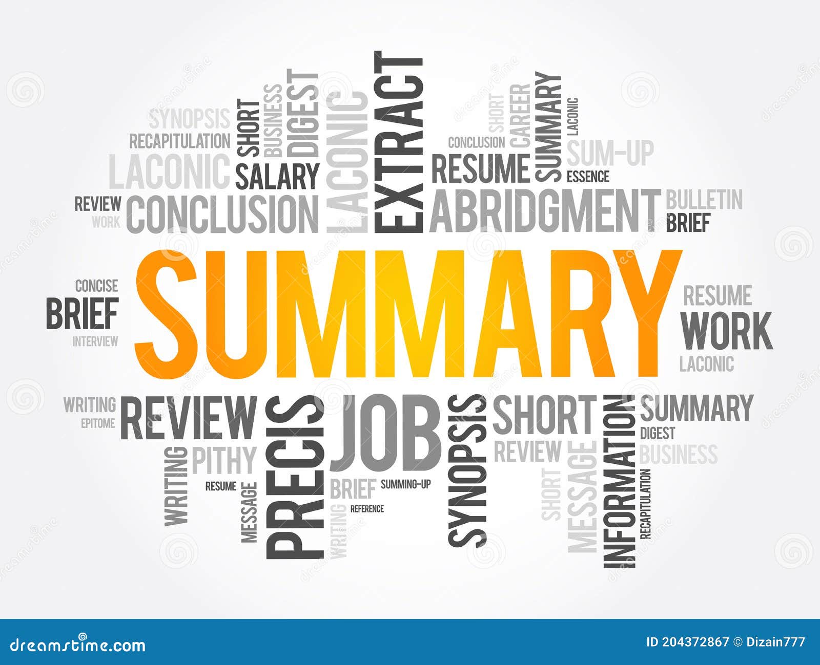 Summary Word Cloud Collage, Business Concept Stock Illustration ...