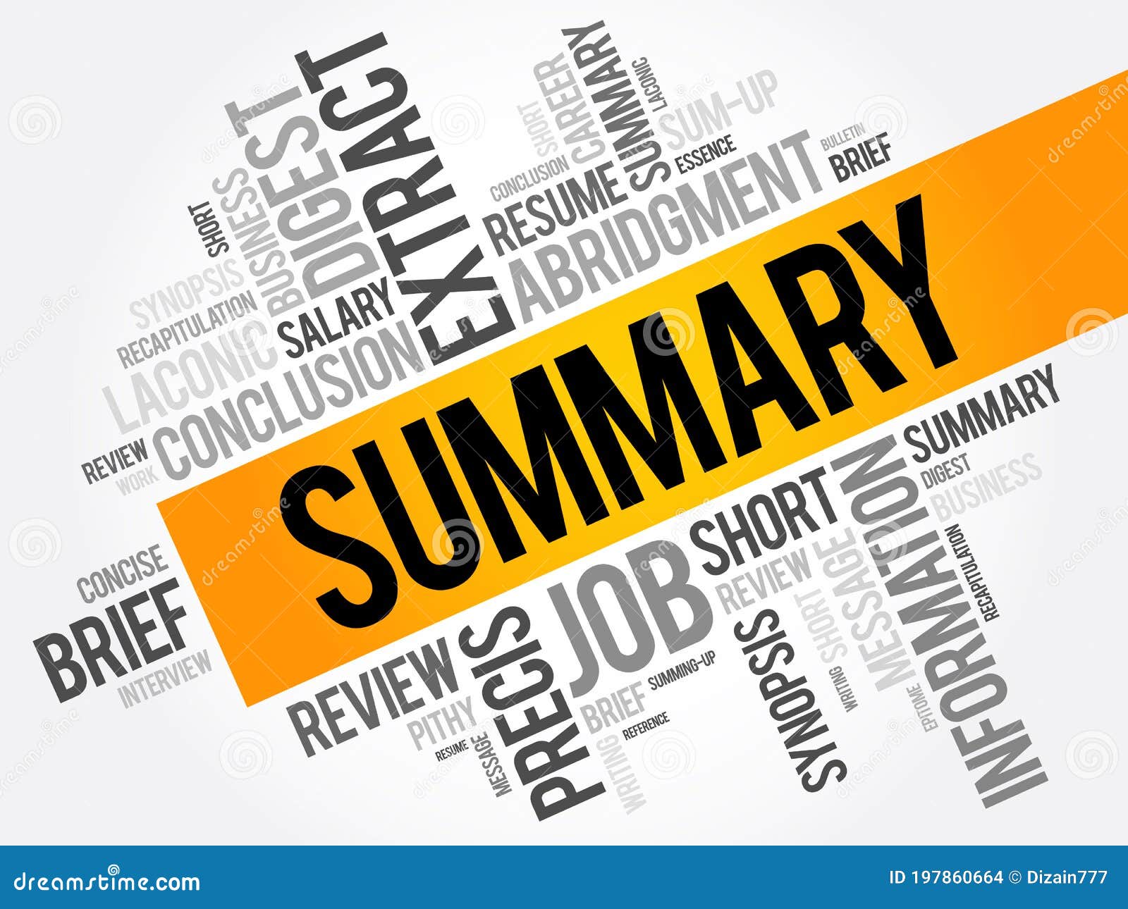 Summary Word Cloud Collage, Business Concept Background Stock Photo ...