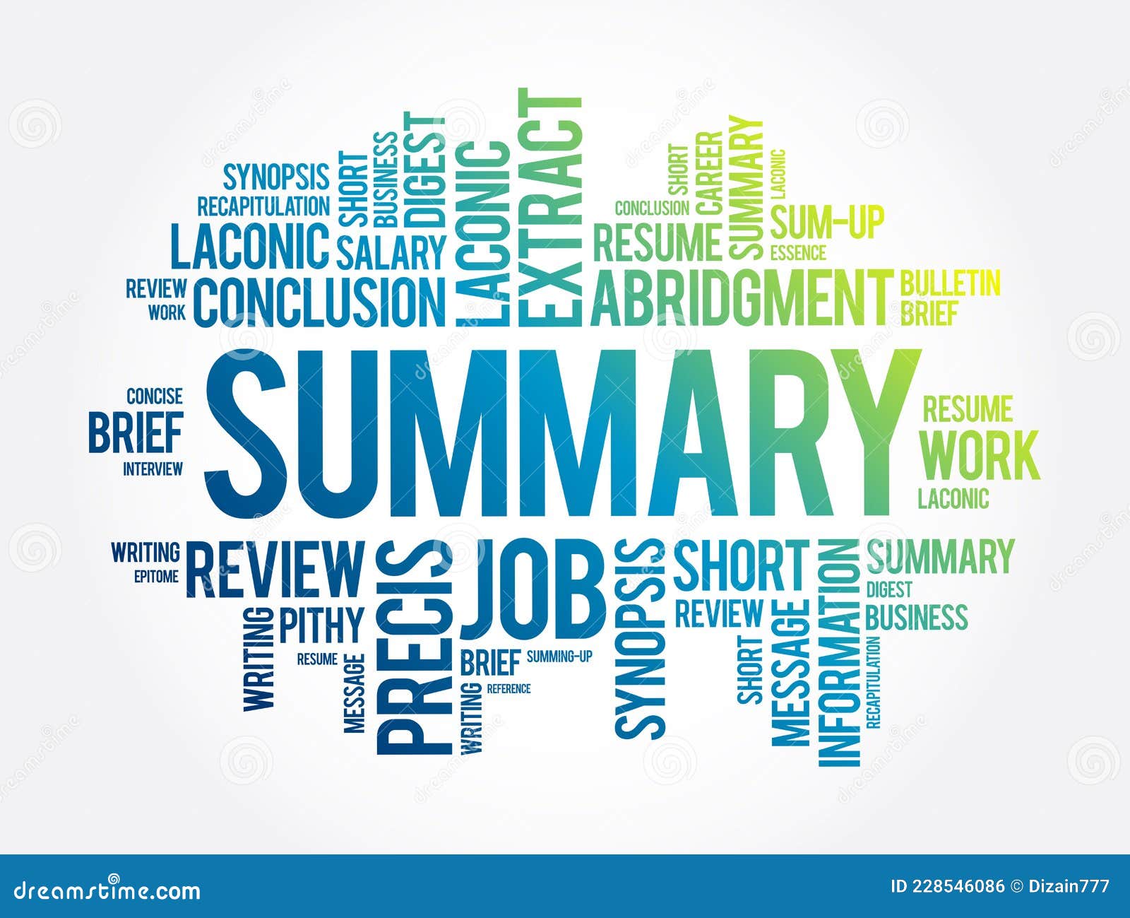 Summary Word Cloud Collage, Business Concept Background Stock ...