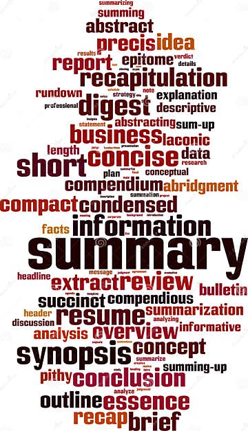 Summary word cloud stock vector. Illustration of descriptive - 171807399