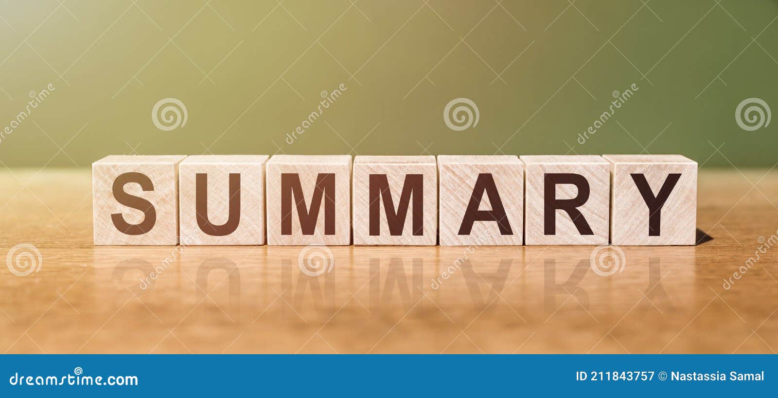 SUMMARY Word Written on Wooden Blocks on Wooden Table. Concept for Your ...