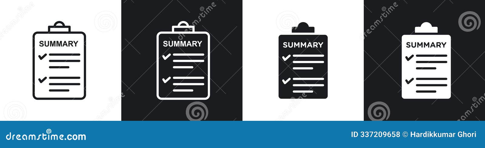 Summaryline in Thin Line Black Color. Flat Simple Vector Symbols ...