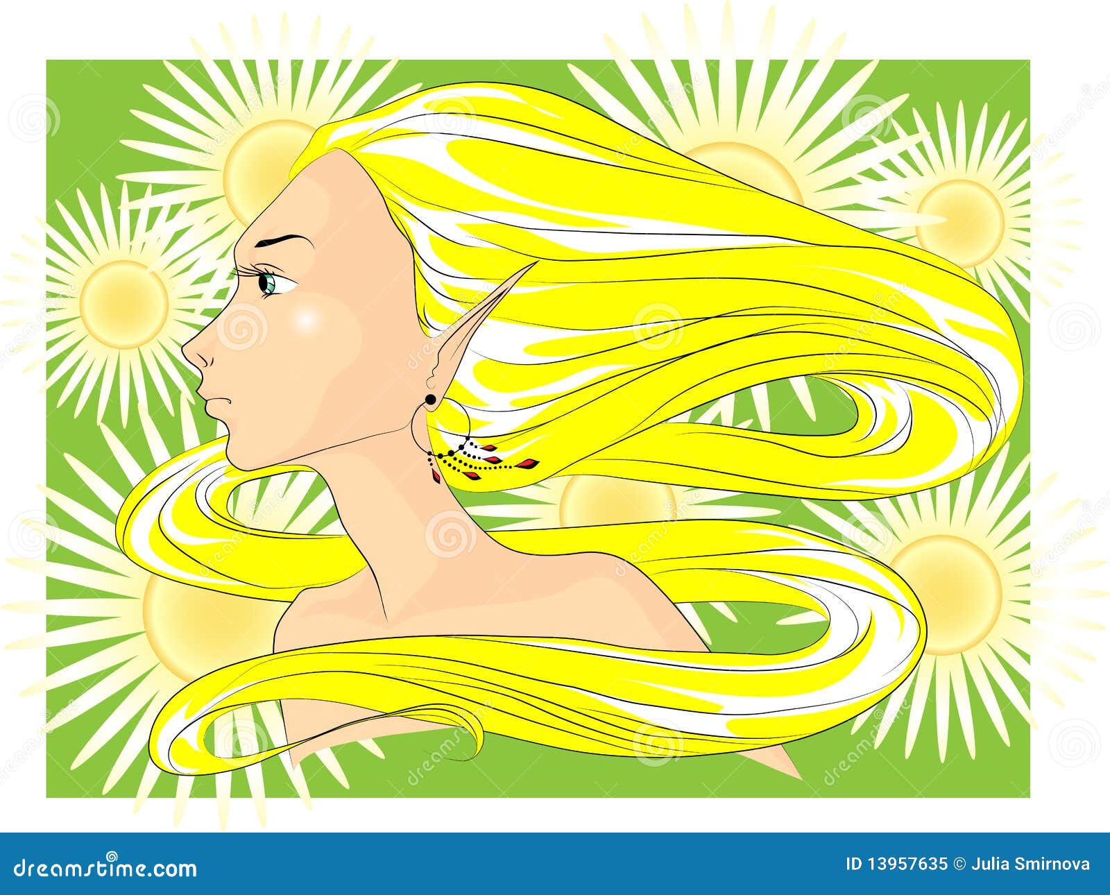 Long Yellow Hair Stock Illustrations – 2,435 Long Yellow Hair Stock ...