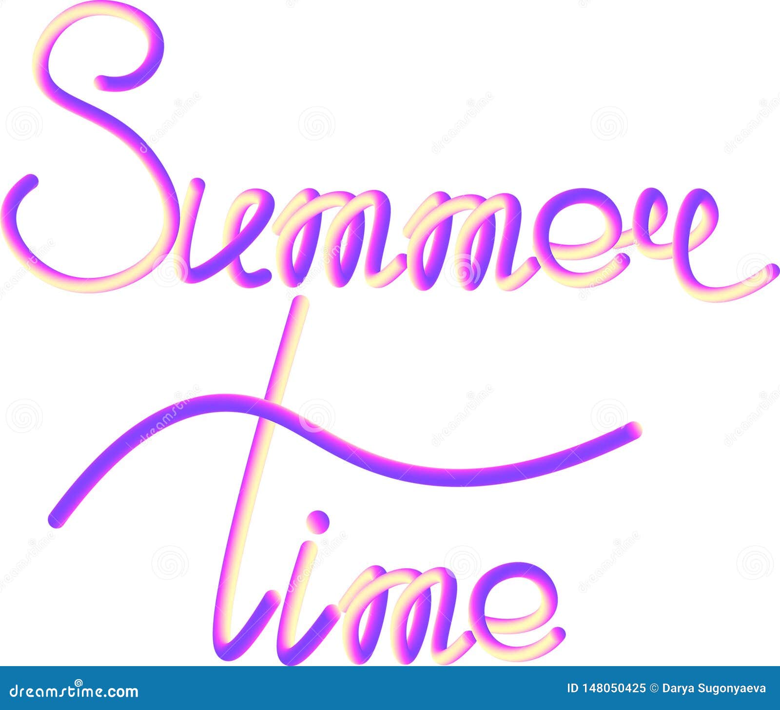 Summer Time 3D Style Lettering Stock Image - Illustration of vector ...