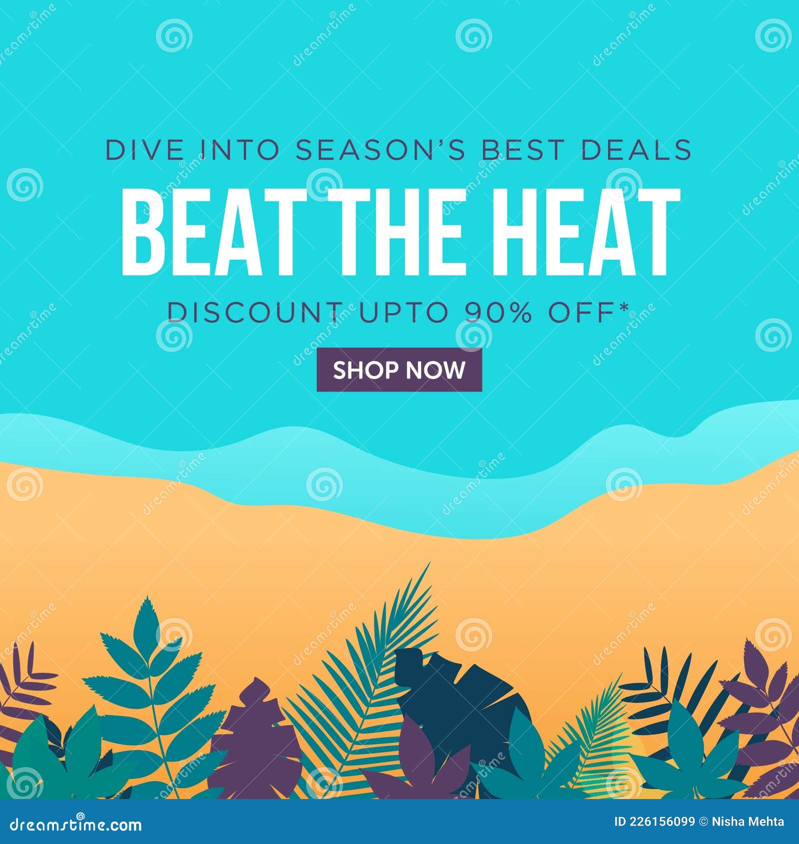 Beat the Heat Season`s Best Deals Banner Design Stock Vector ...
