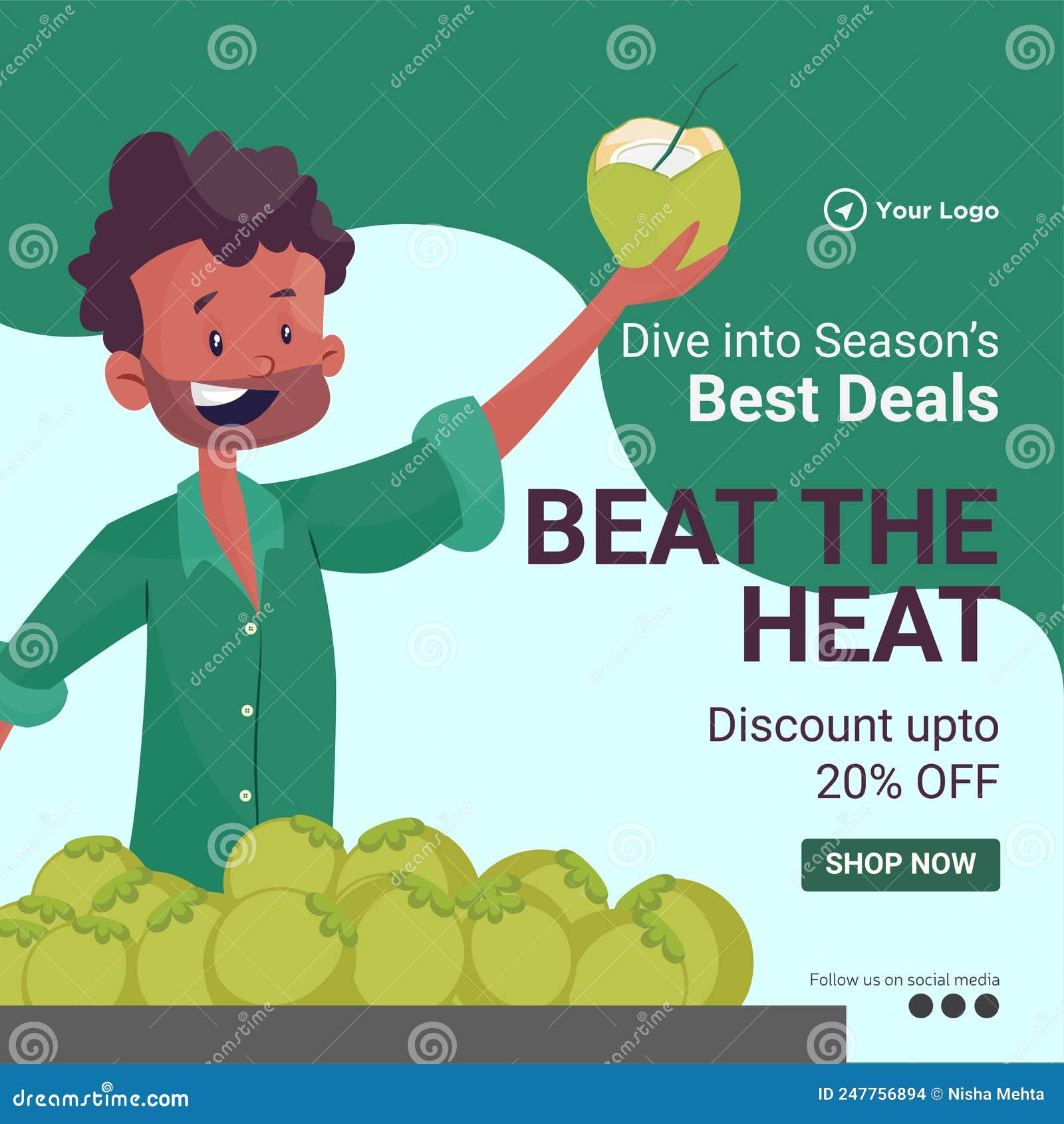 Best Deals Beat the Heat Banner Design Stock Vector - Illustration of ...