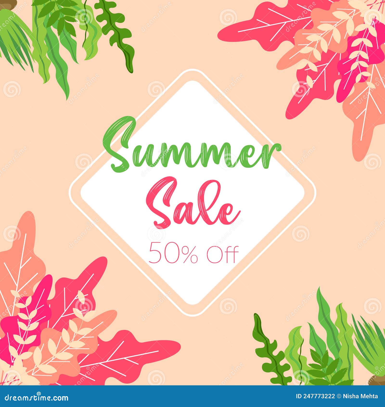 Summer sale banner design stock vector. Illustration of sale - 247773222