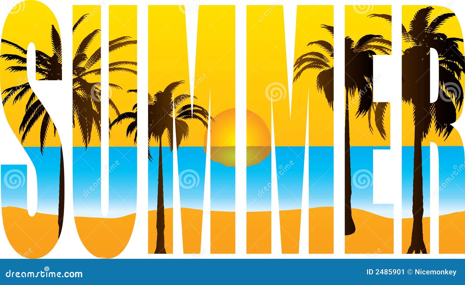 Summer Title Cartoon Vector | CartoonDealer.com #18388197