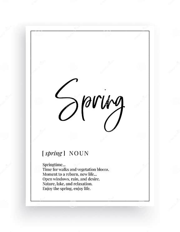 Spring definition, vector stock illustration. Illustration of season ...
