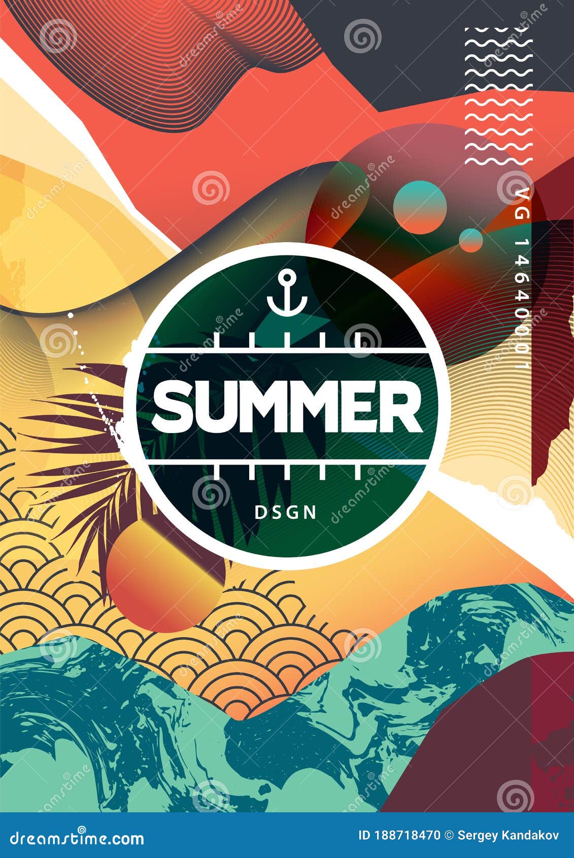 Summer Abstract Background with Mixed Textures Stock Vector ...