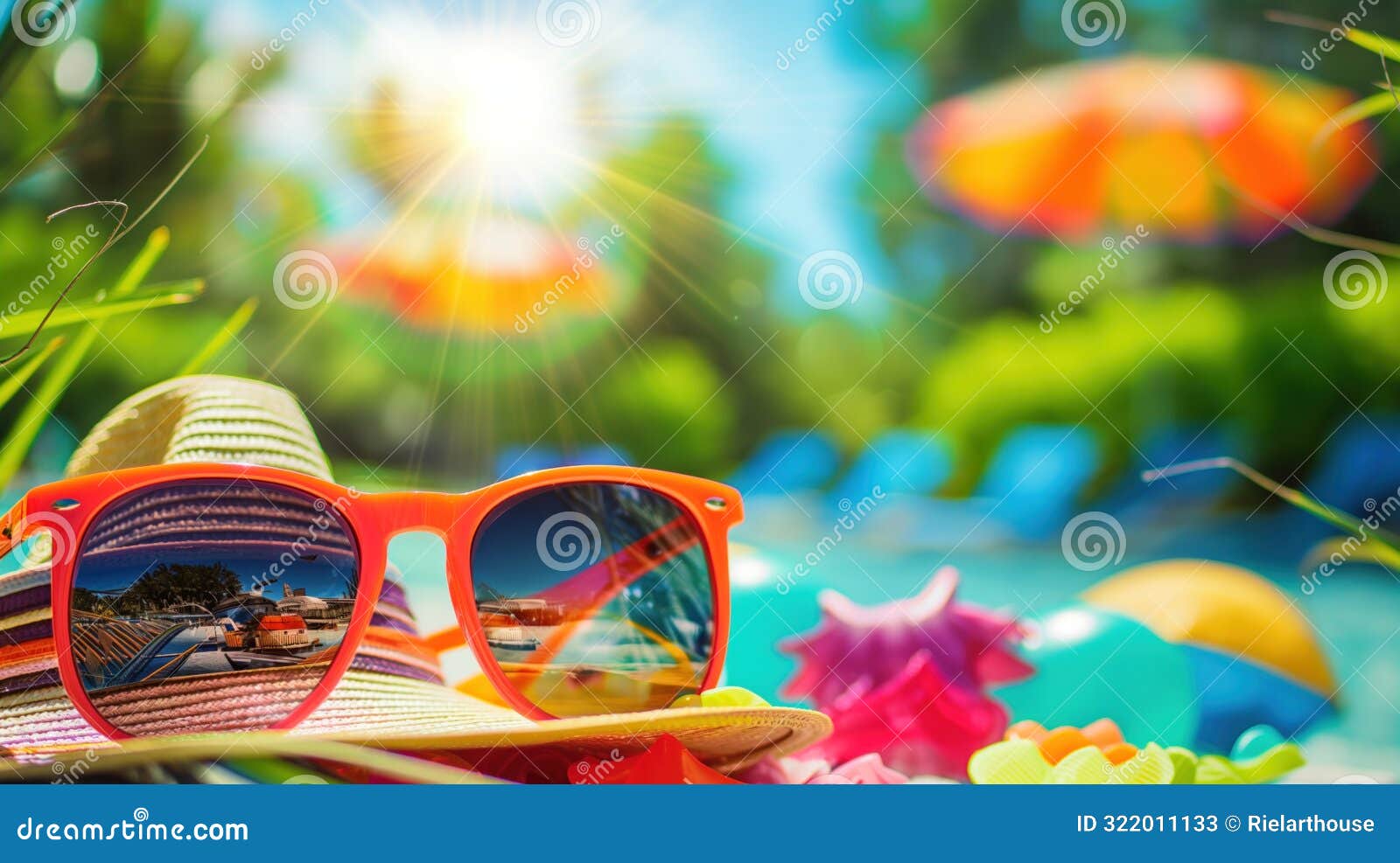 Summer Activities and Sunshine Stock Illustration - Illustration of ...