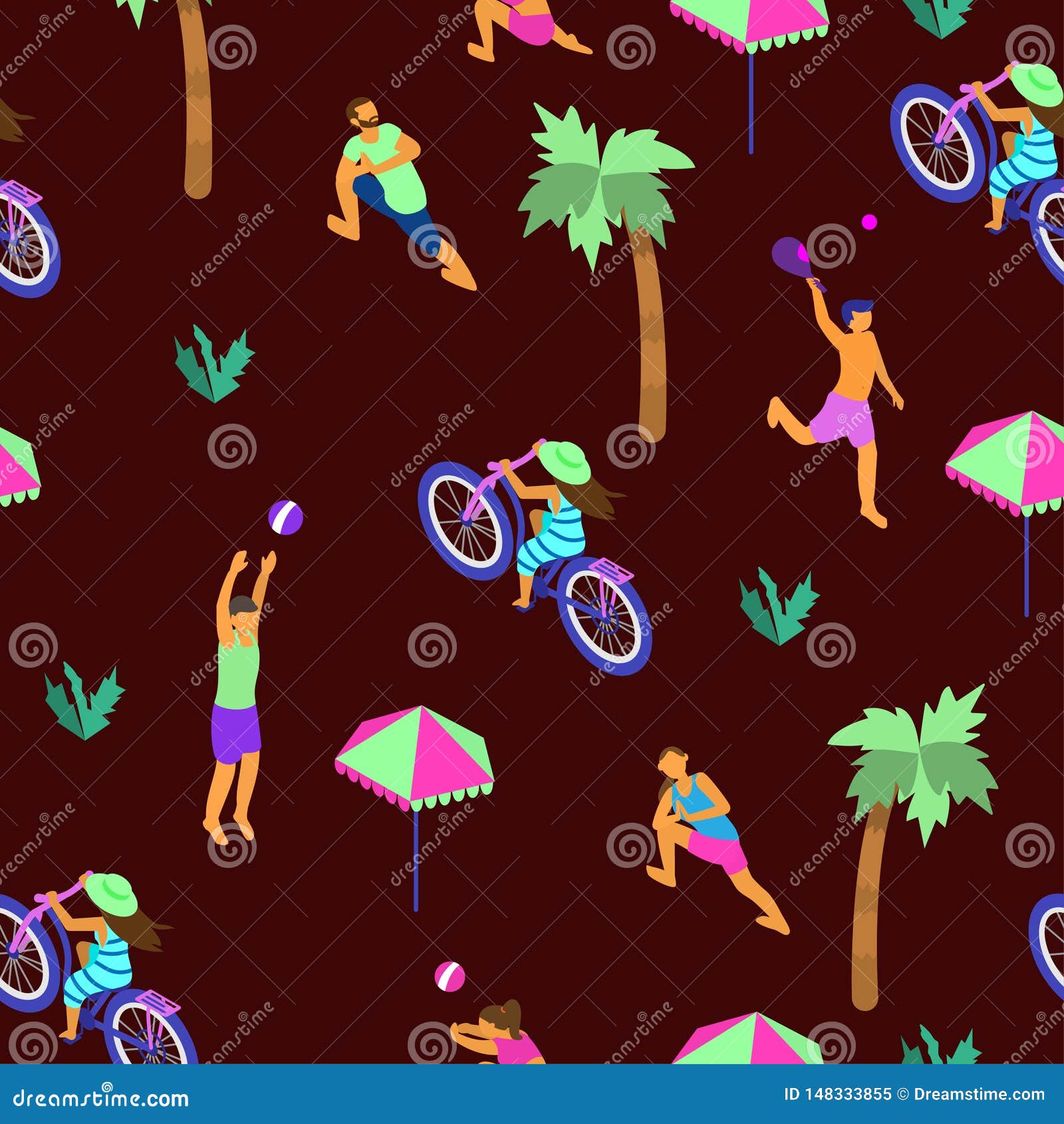 Summer activities. stock vector. Illustration of sportsmen - 148333855