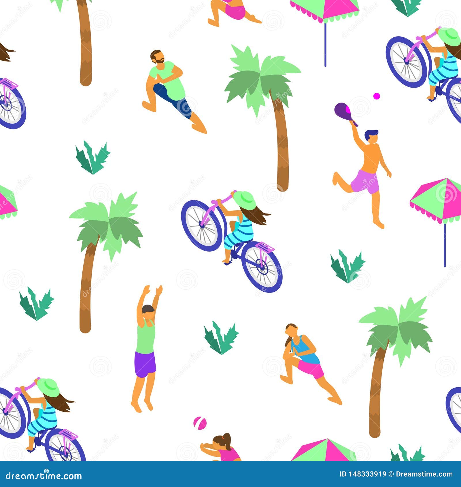 Summer activities. stock vector. Illustration of character - 148333919