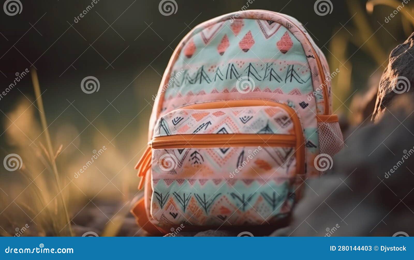 Summer Adventure Hiking with Backpack, Shoes on Grass, Enjoying Nature ...