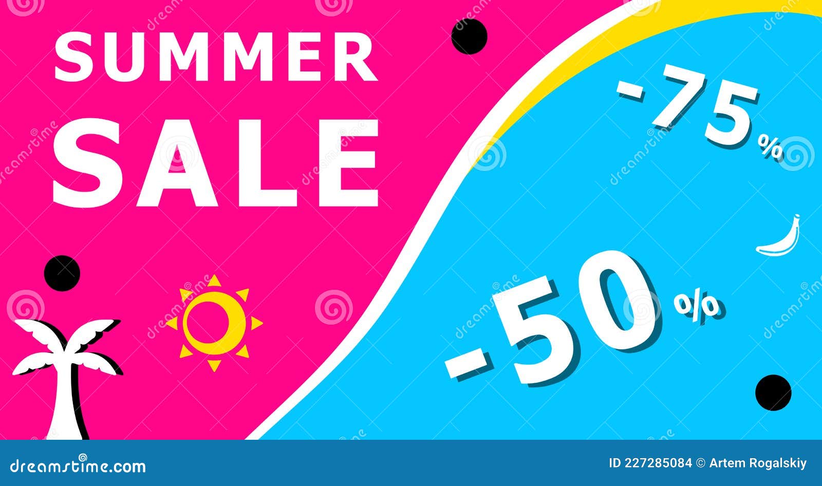 Banner - Summer Sale with Big Discounts Stock Vector - Illustration of ...