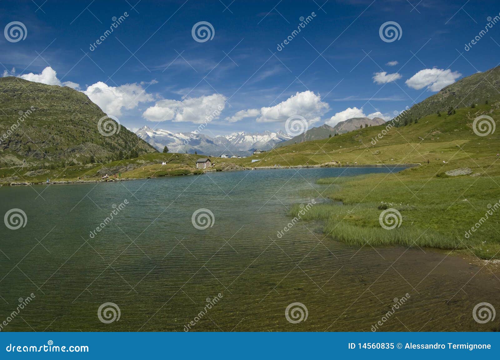 Summer alpine lake scenery stock image. Image of mountains - 14560835