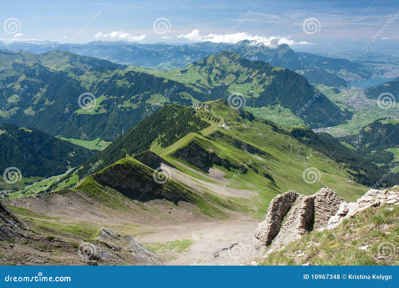 Summer Alpine landscape. stock photo. Image of hike, wavy - 10967348
