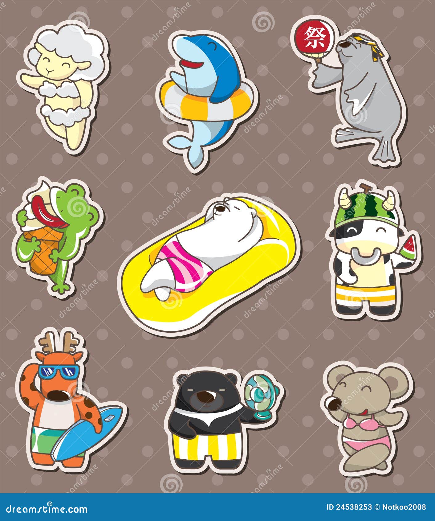 Summer Animal Stickers Stock Illustrations – 2,915 Summer Animal ...