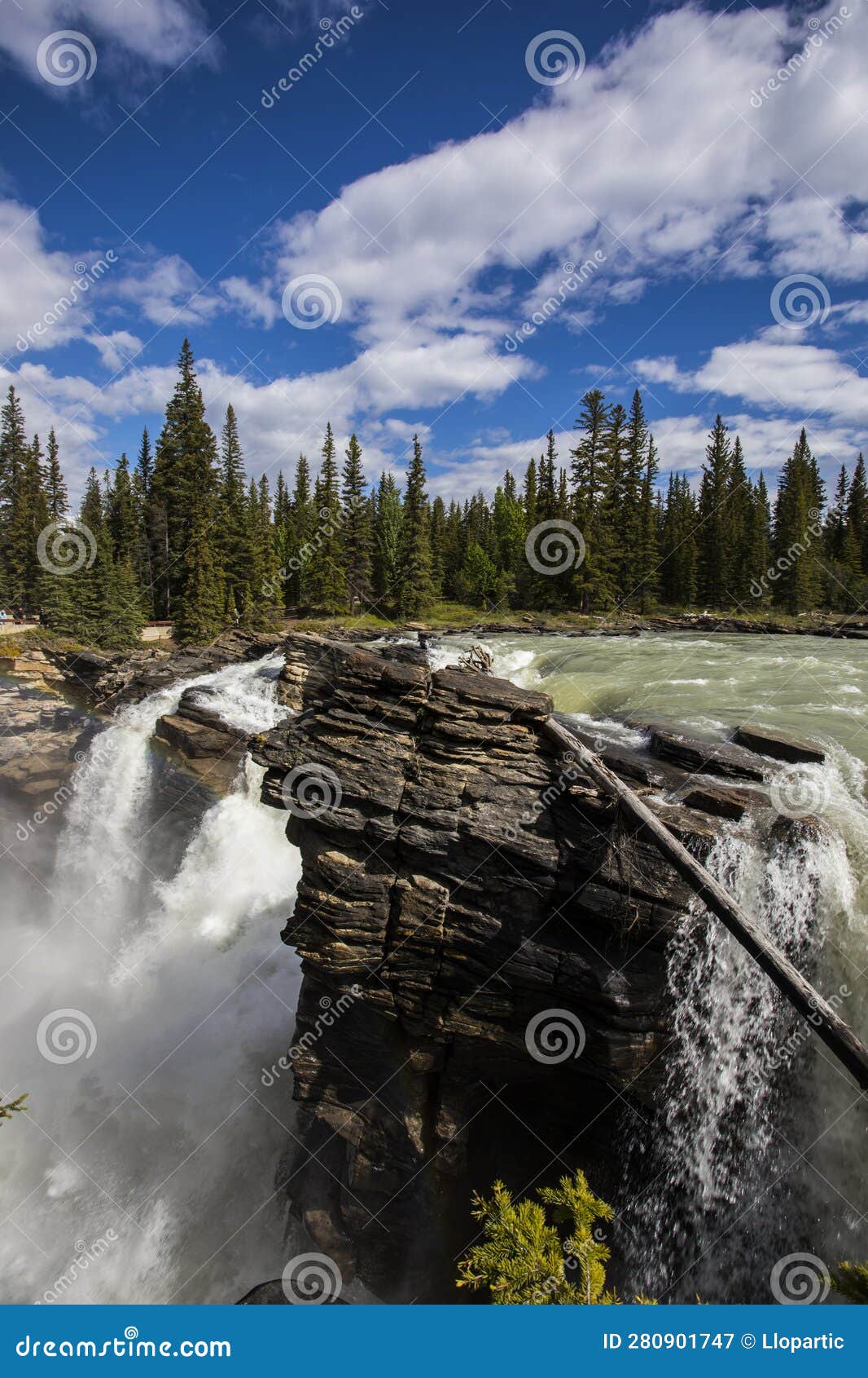 Summer in Athabasca Falls, Jasper National Park, Canada Stock Image ...