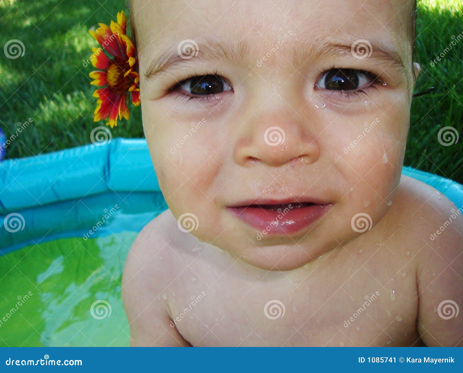 Summer baby in pool stock image. Image of child, water - 1085741