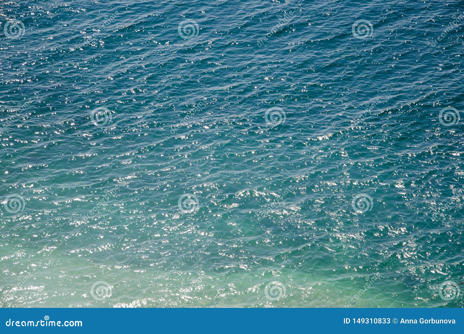 Abstract Sea Background, Ripple Surface of Turquoise Water Top View ...