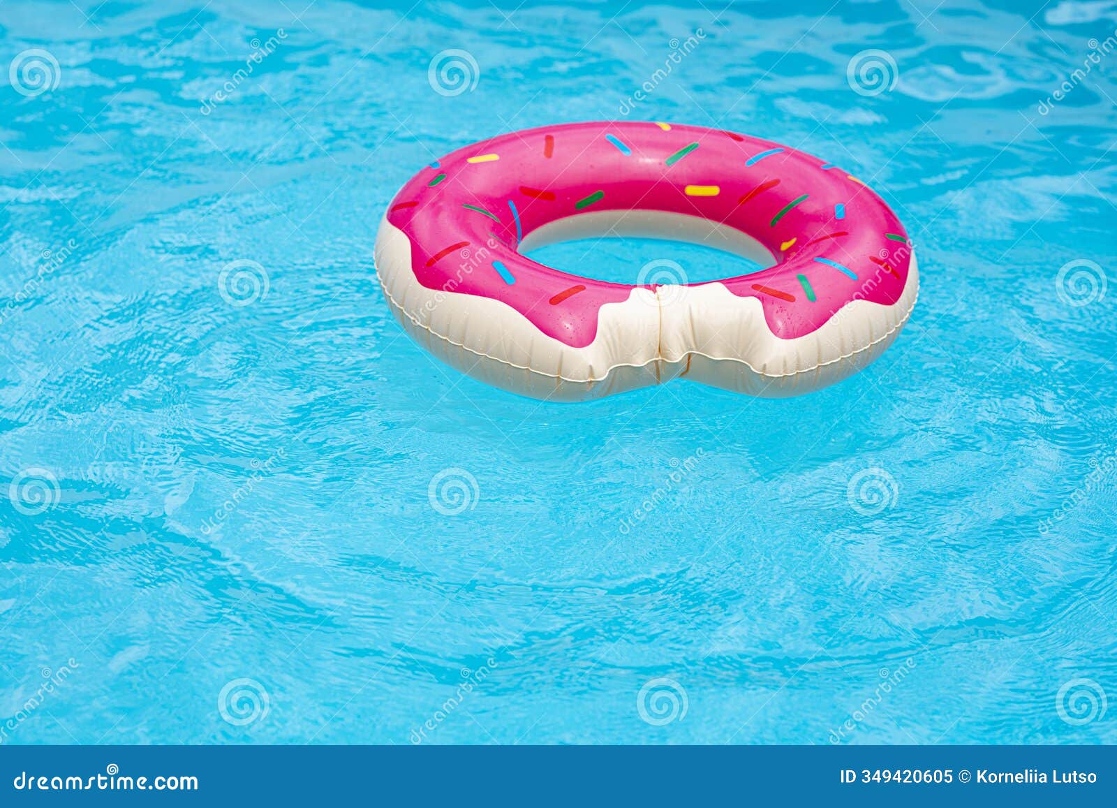 Summer Background. Summer Backdrop. Beach Toy. Ring Float in Swimming Pool. Summertime Vacation ...