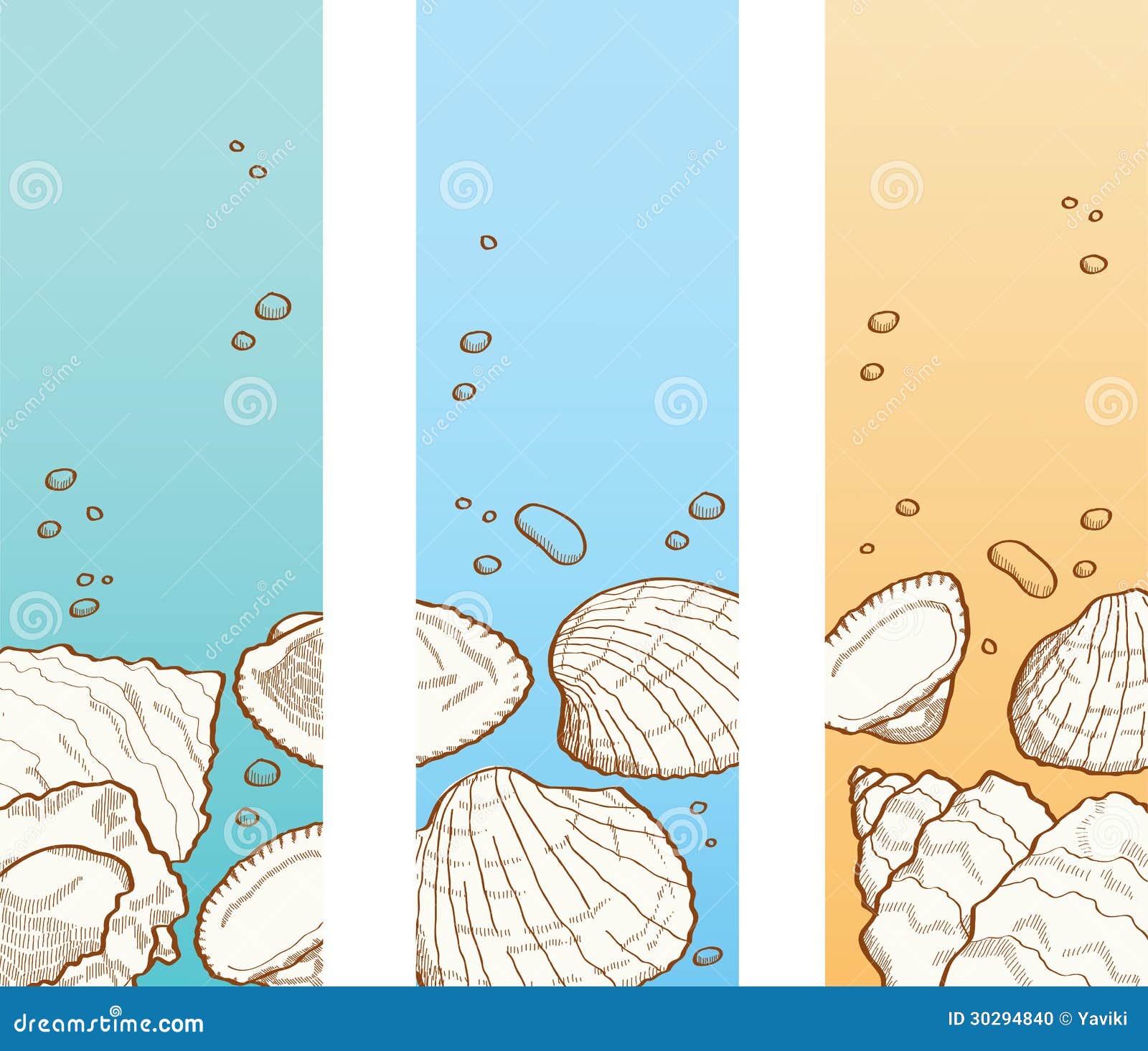 Seashell banner set stock vector. Illustration of blue - 30294840