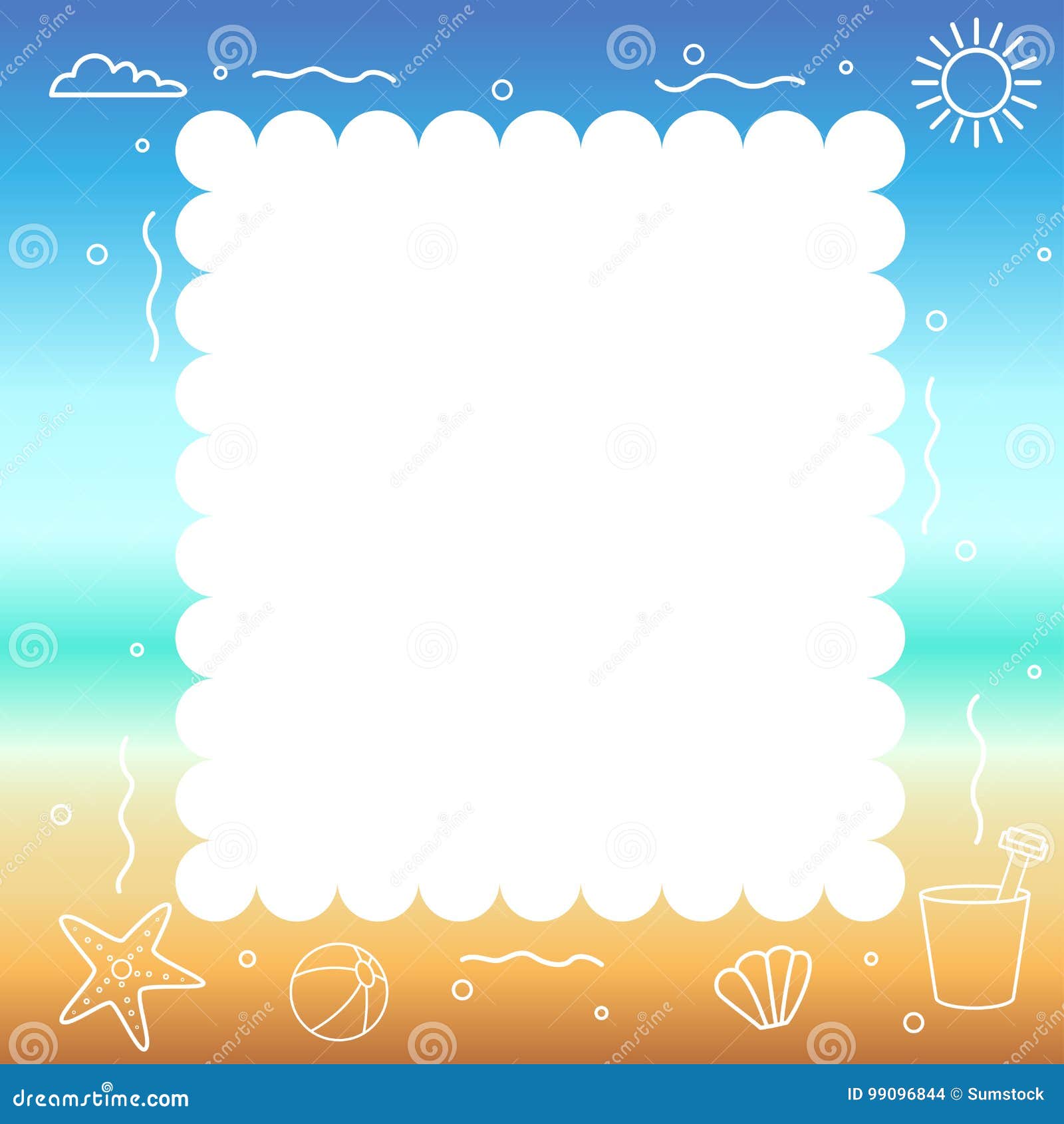 Beach Themed Low Poly Banner Design Cartoon Vector | CartoonDealer.com ...