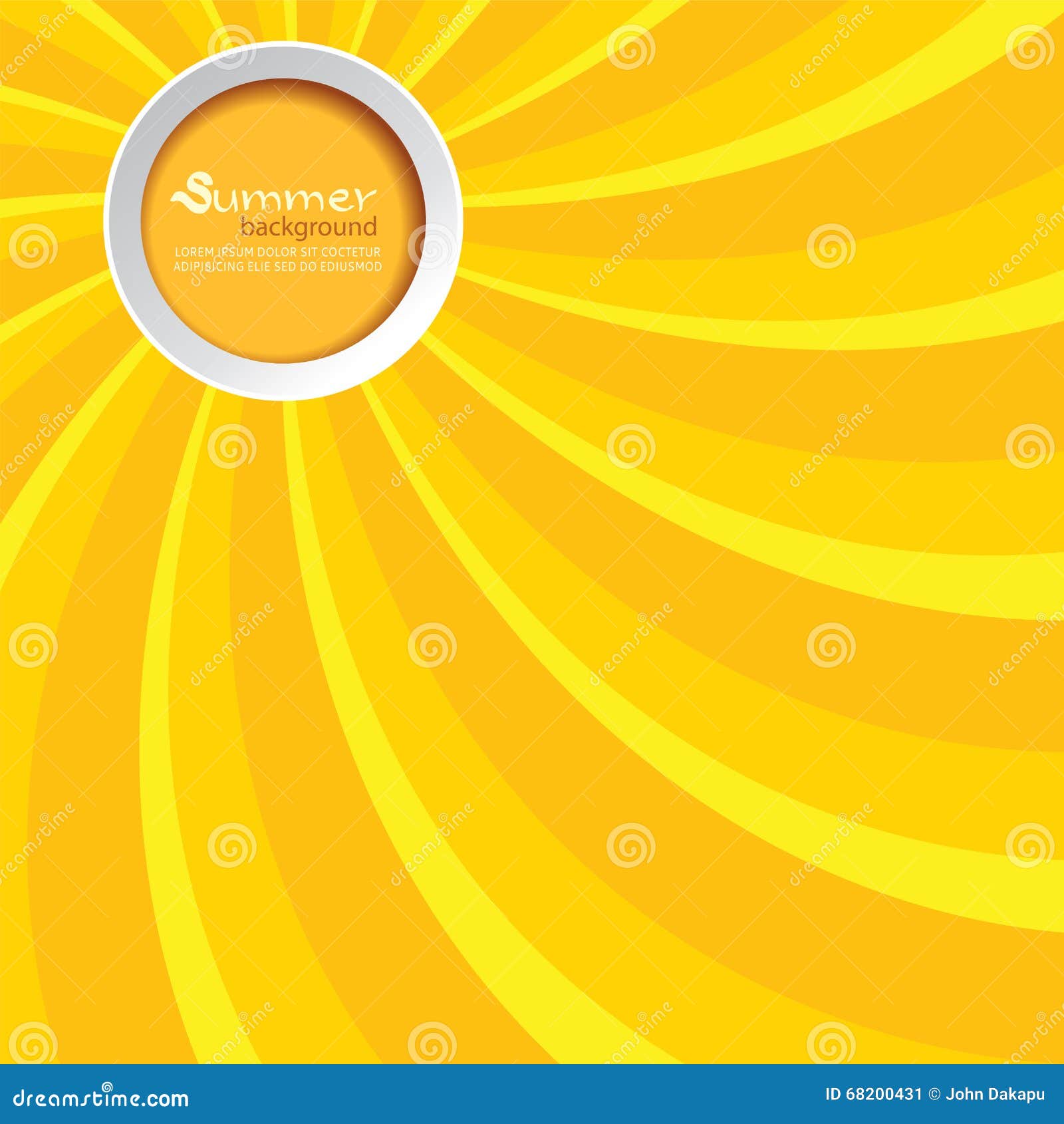 Summer Background with a Circle Stock Vector - Illustration of ...