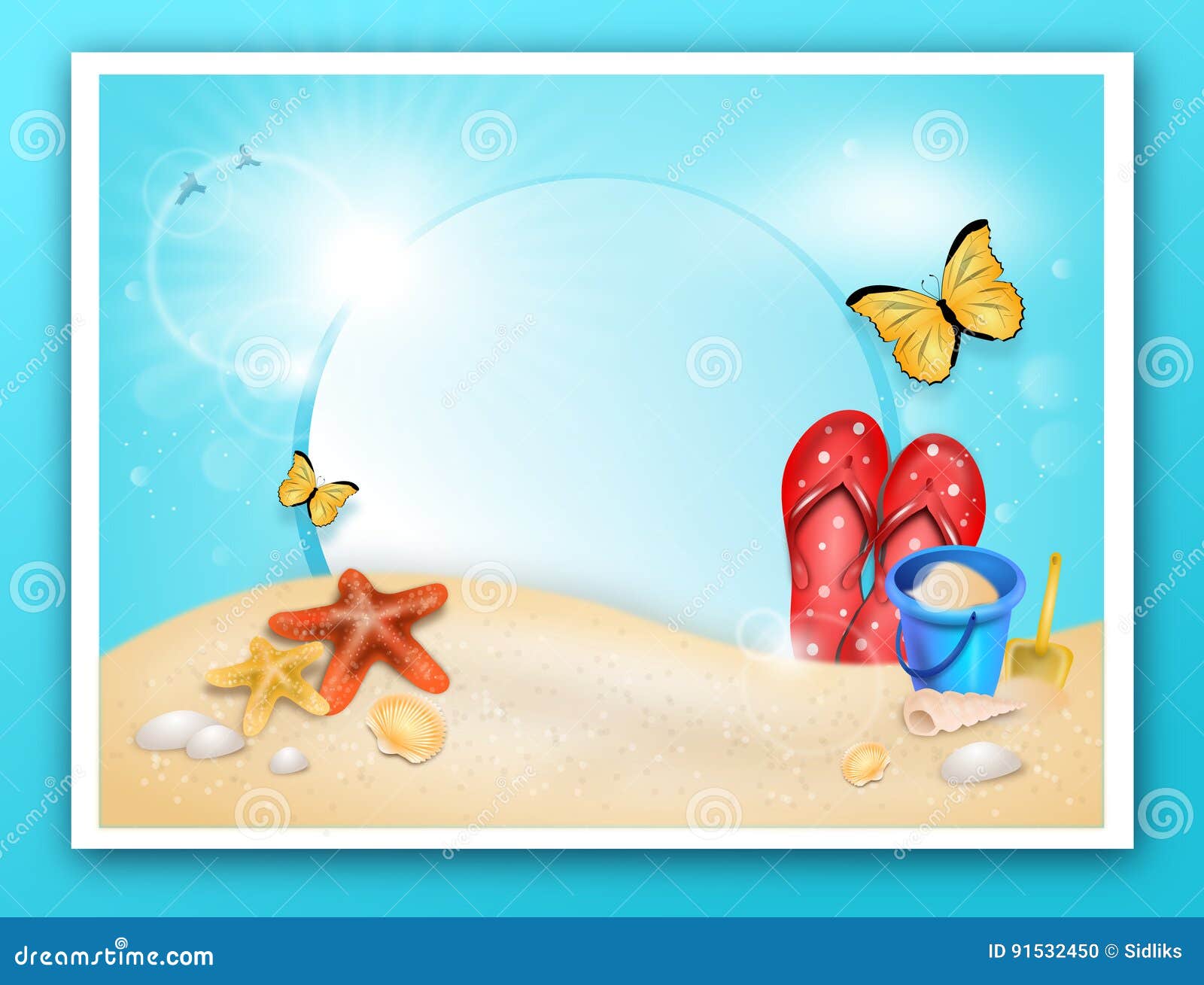 Summer Background with Decoration Stock Illustration - Illustration of ...