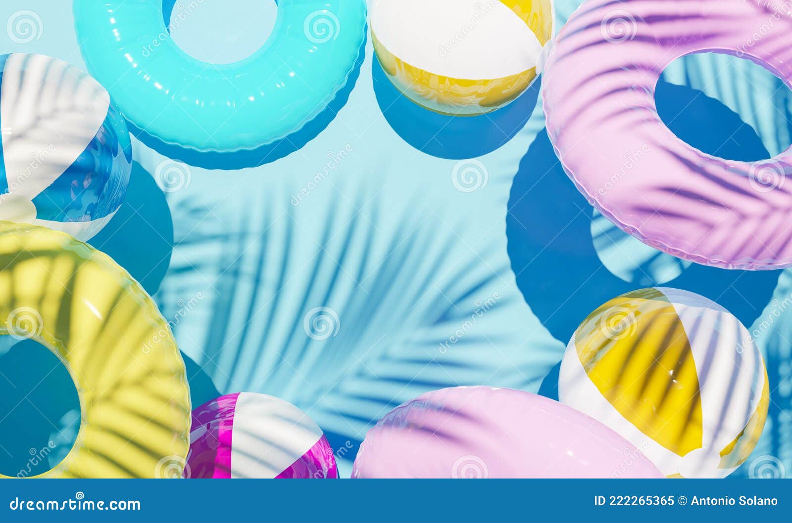Summer Background with Floats Stock Illustration - Illustration of ...