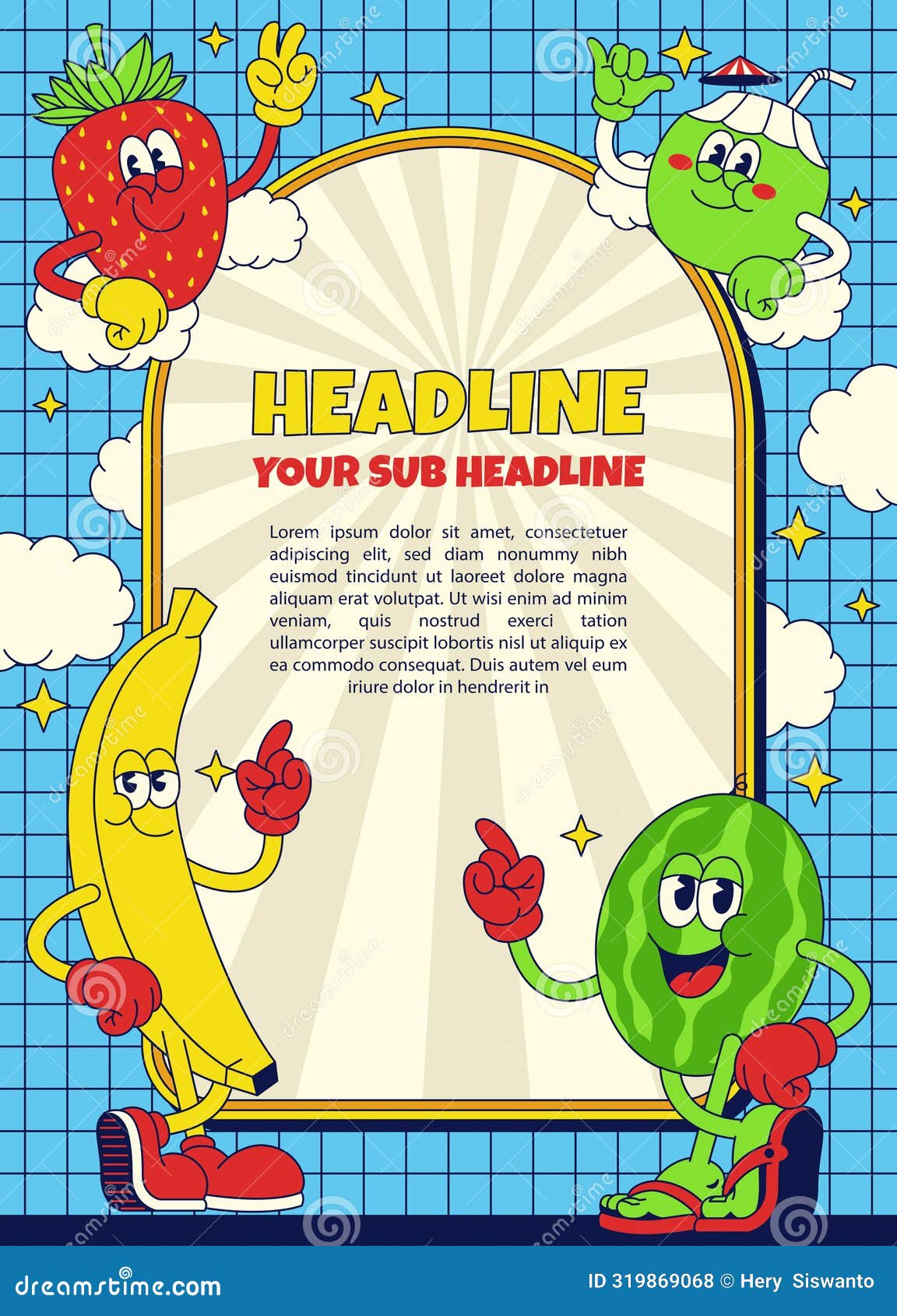 Retro Character Avatars Vactor Cartoon Flat Isolated On White ...