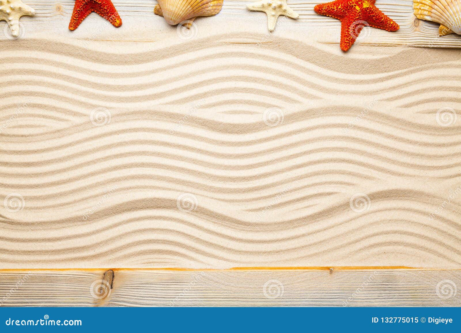 Summer Background - Marine Symbols; Shells and Beach Sand Stock Image ...