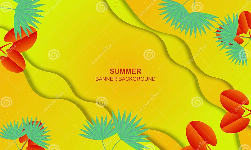 Summer Background with Paper Style Stock Vector - Illustration of ...