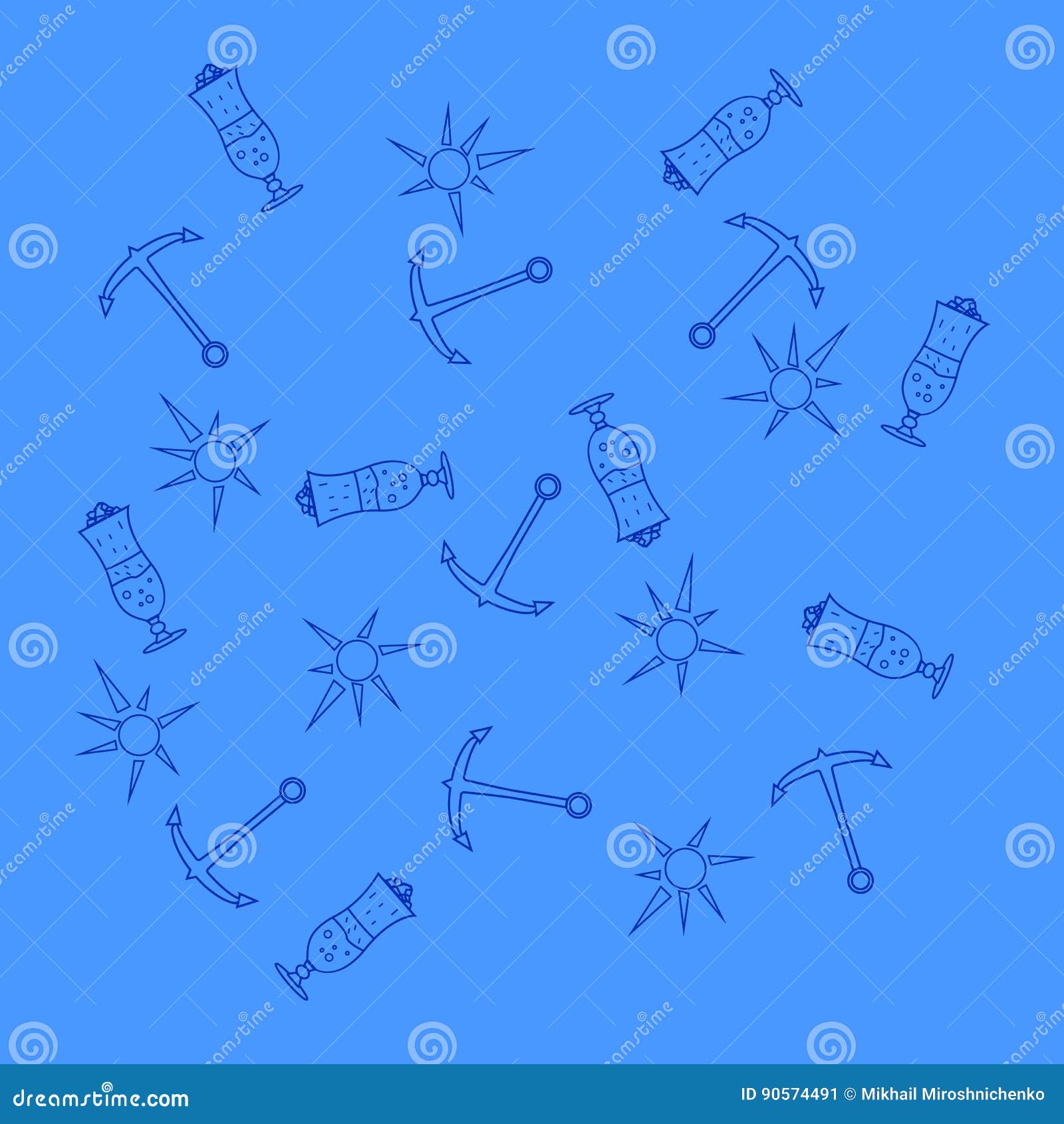 Summer background pattern stock vector. Illustration of blue - 90574491