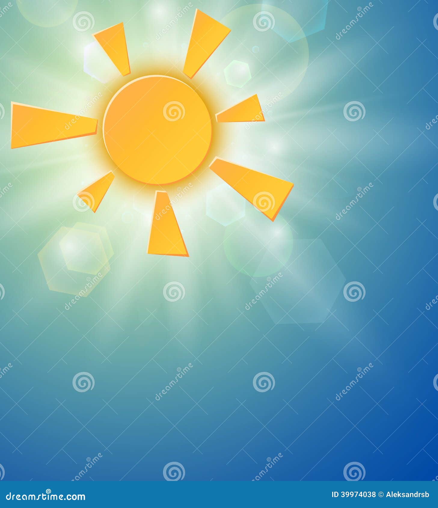 Summer Background with a Sun Stock Vector - Illustration of blue ...