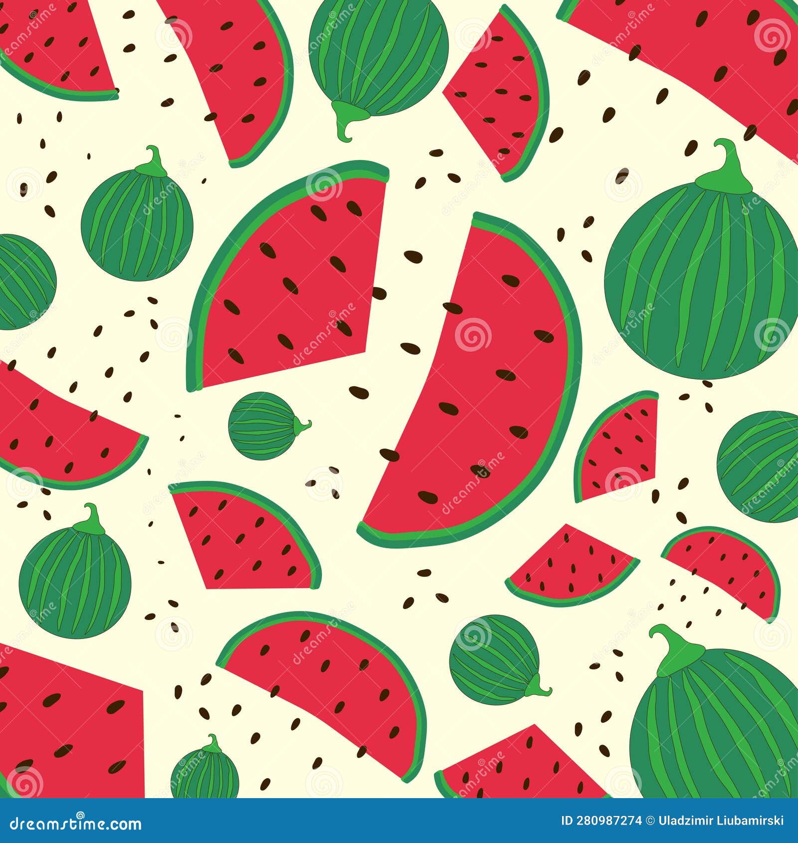 Summer Background with Watermelons .Vector Stock Vector - Illustration ...