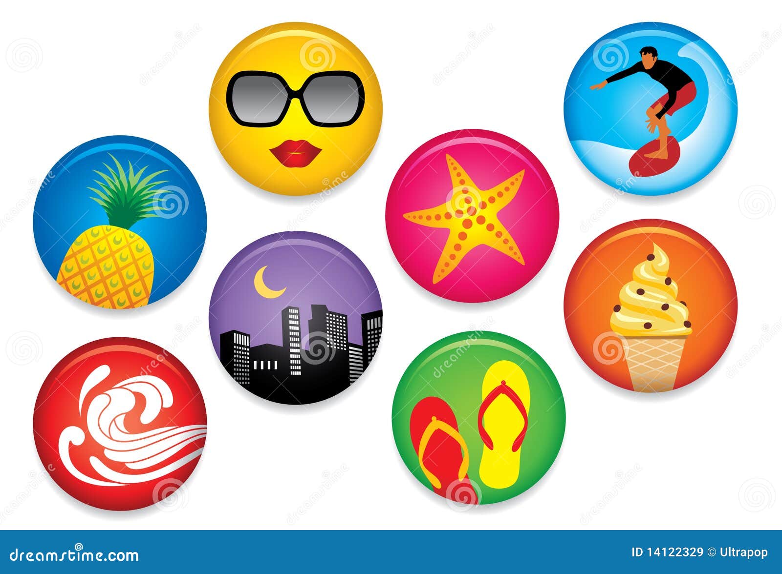 Summer Badges stock vector. Illustration of active, graphic - 14122329