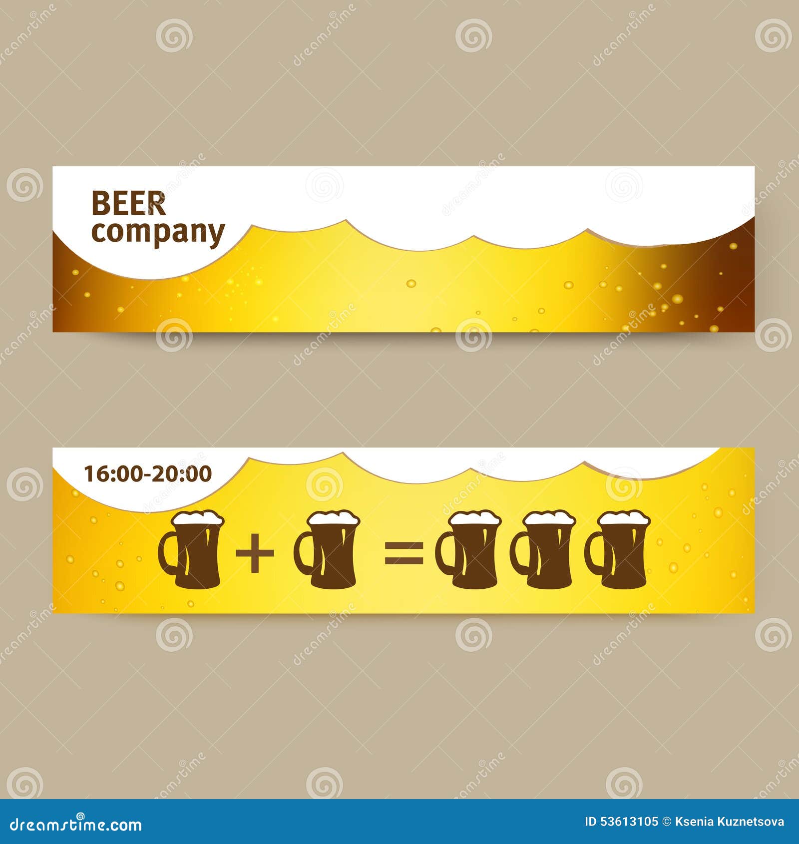 Summer Banner with Beer and Cups Stock Vector - Illustration of ...