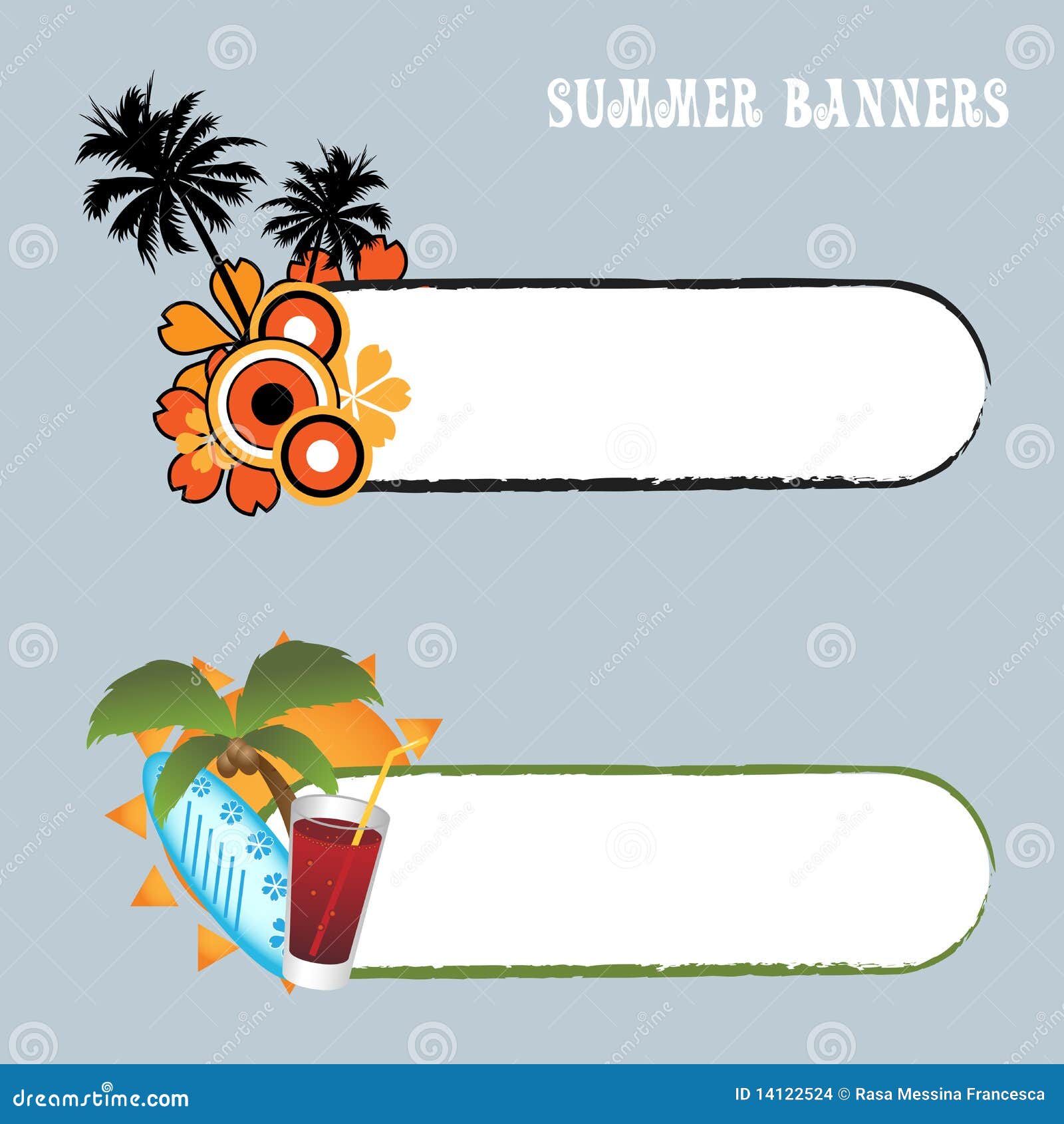 Summer banners stock vector. Illustration of holiday - 14122524