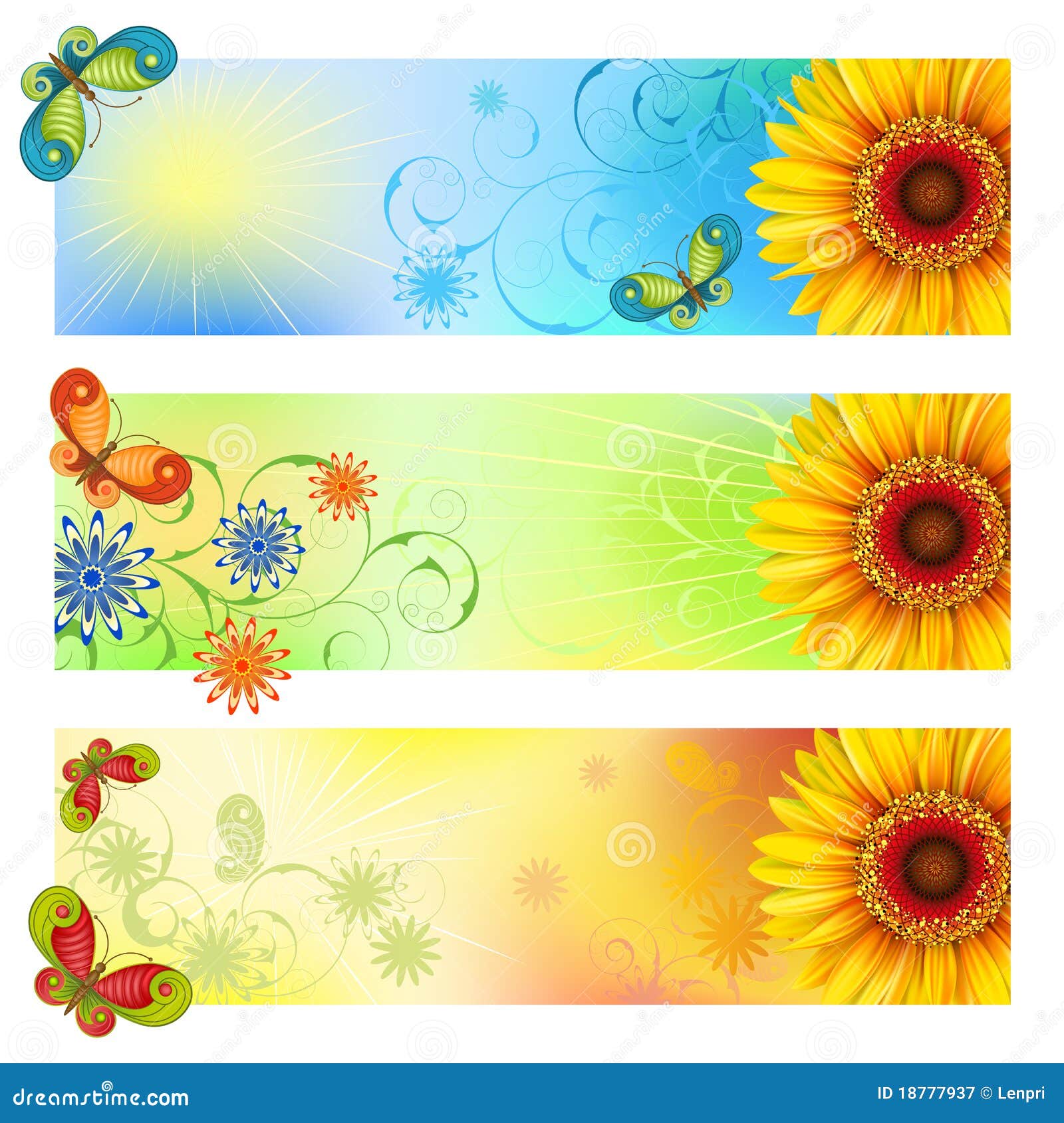 Summer banners stock vector. Illustration of frame, floral - 18777937