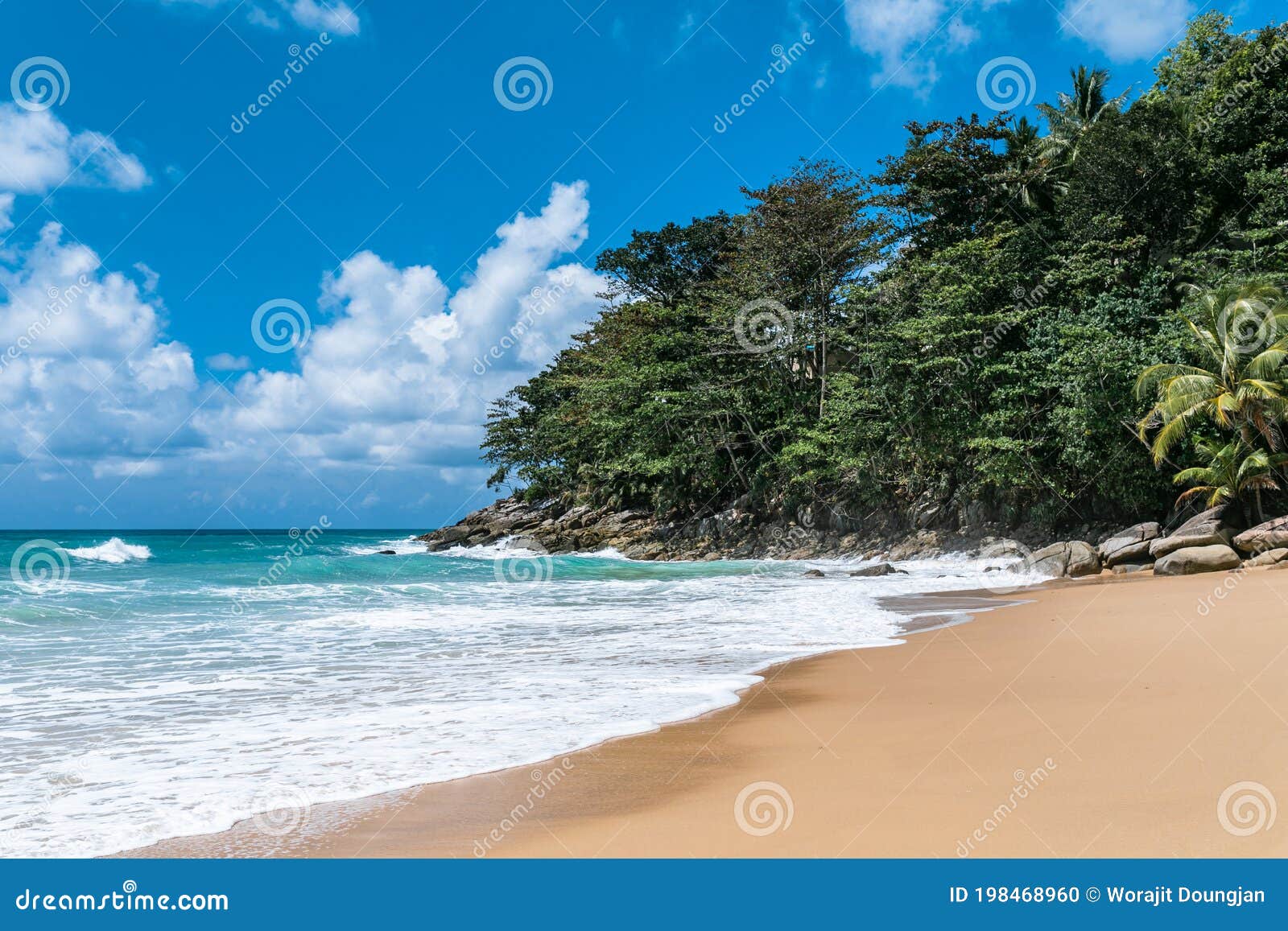 Summer Beach Background and Blue Sky Stock Photo - Image of beauty ...