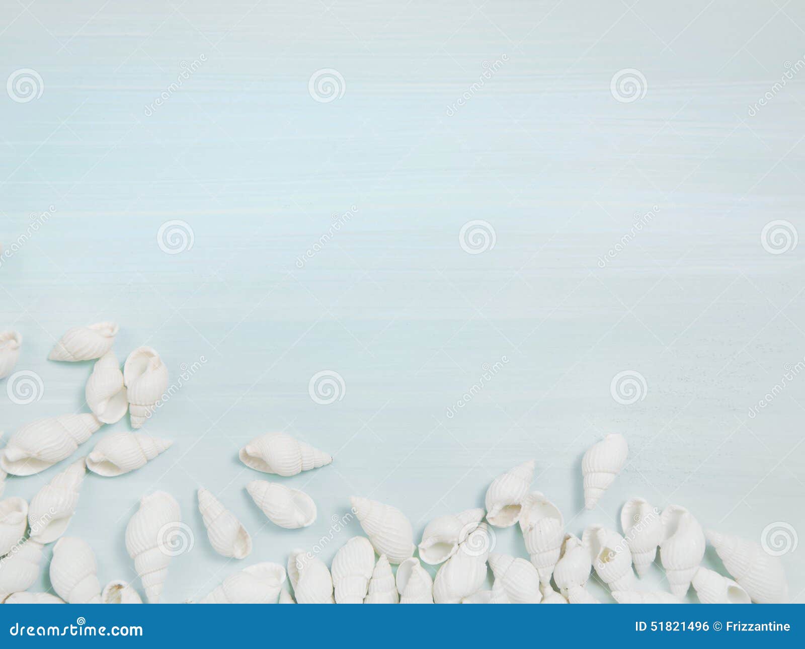 Summer Beach Background in White and Blue with Shells. Stock Photo ...